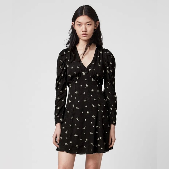 All Saints | Dresses | All Saints Black Rosi Bamboo Mini Dress | Poshmark